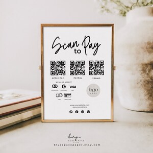 Forms of Payment Sign, Market Payment Sign, Scan to Pay Template, 3 QR ...