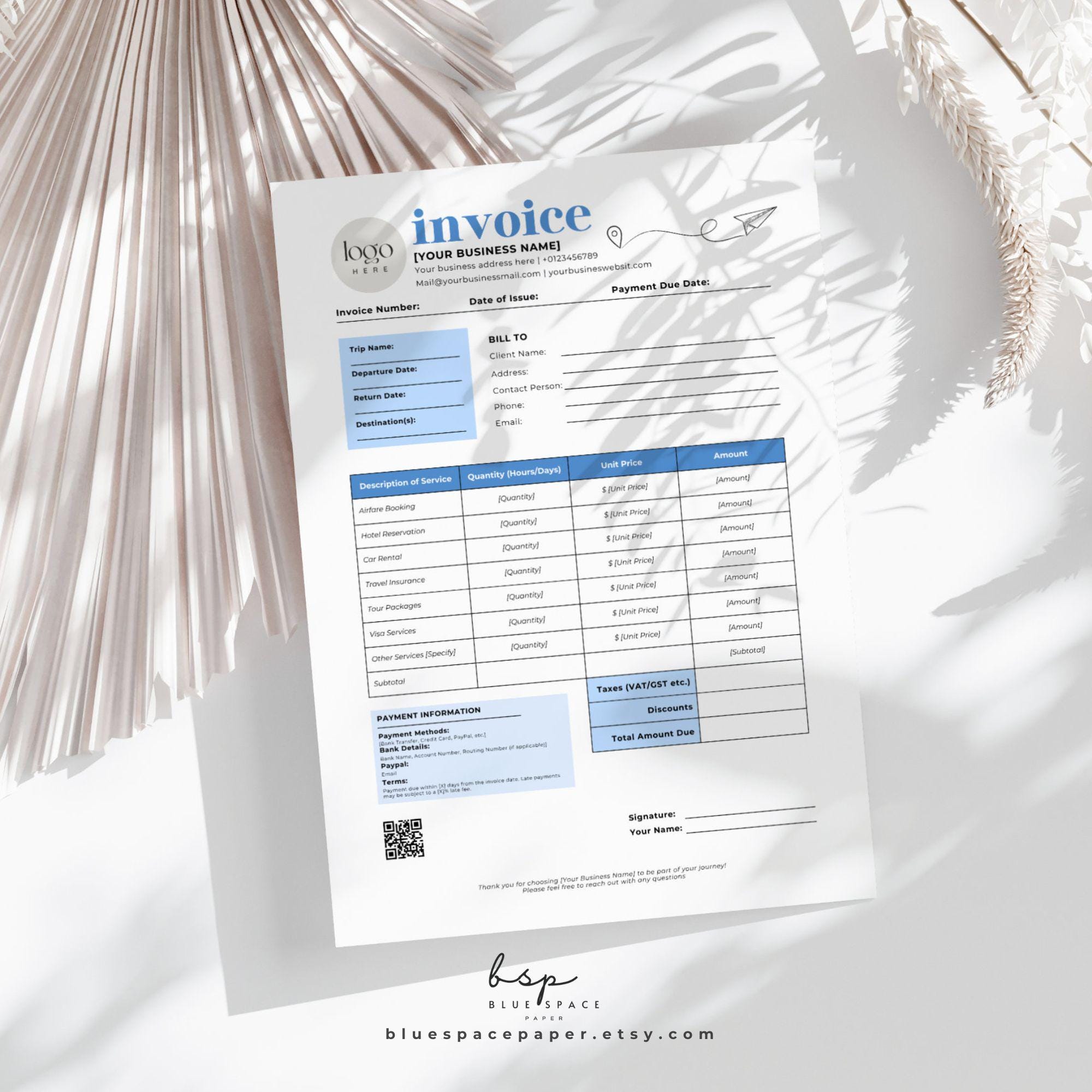 Travel Agency Templates Invoice, Travel Business Invoice Template ...