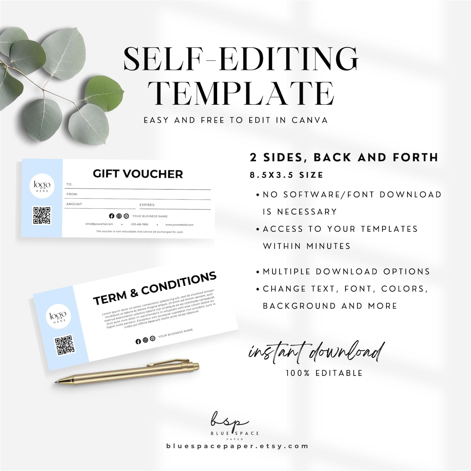 Cleaning Service Gift Certificate, Editable Gift Certificate Template ...