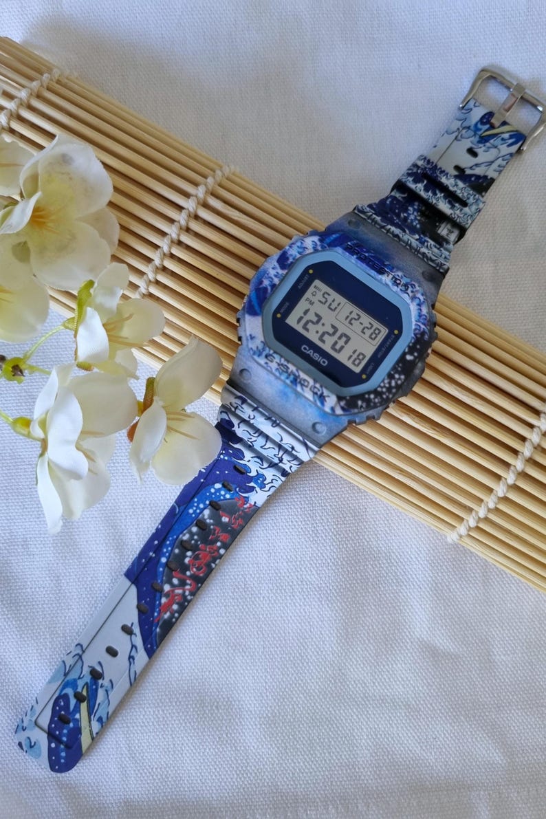Custom Casio G-shock DW-5600 Watch | the Great Wave off Kanagawa ...