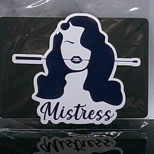 Mistress Sticker Bdsm Vinyl Sticker for Indoor Use, Laptops, Water ...