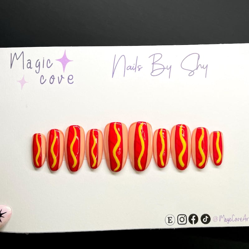 Hot Dog Nail - Etsy