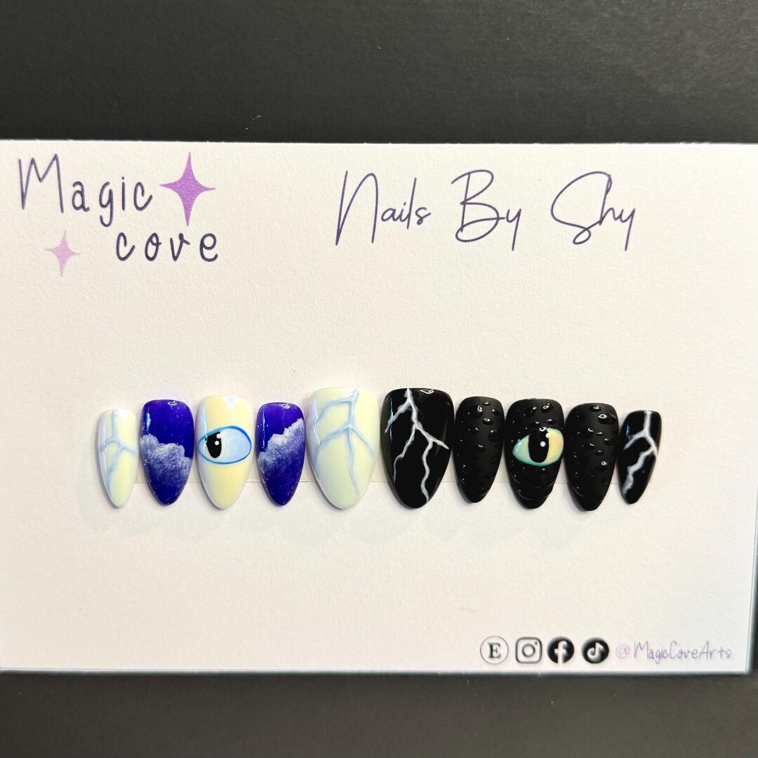 Toothless & Light Fury | Httyd Inspired | Press on Nails | Glue on ...