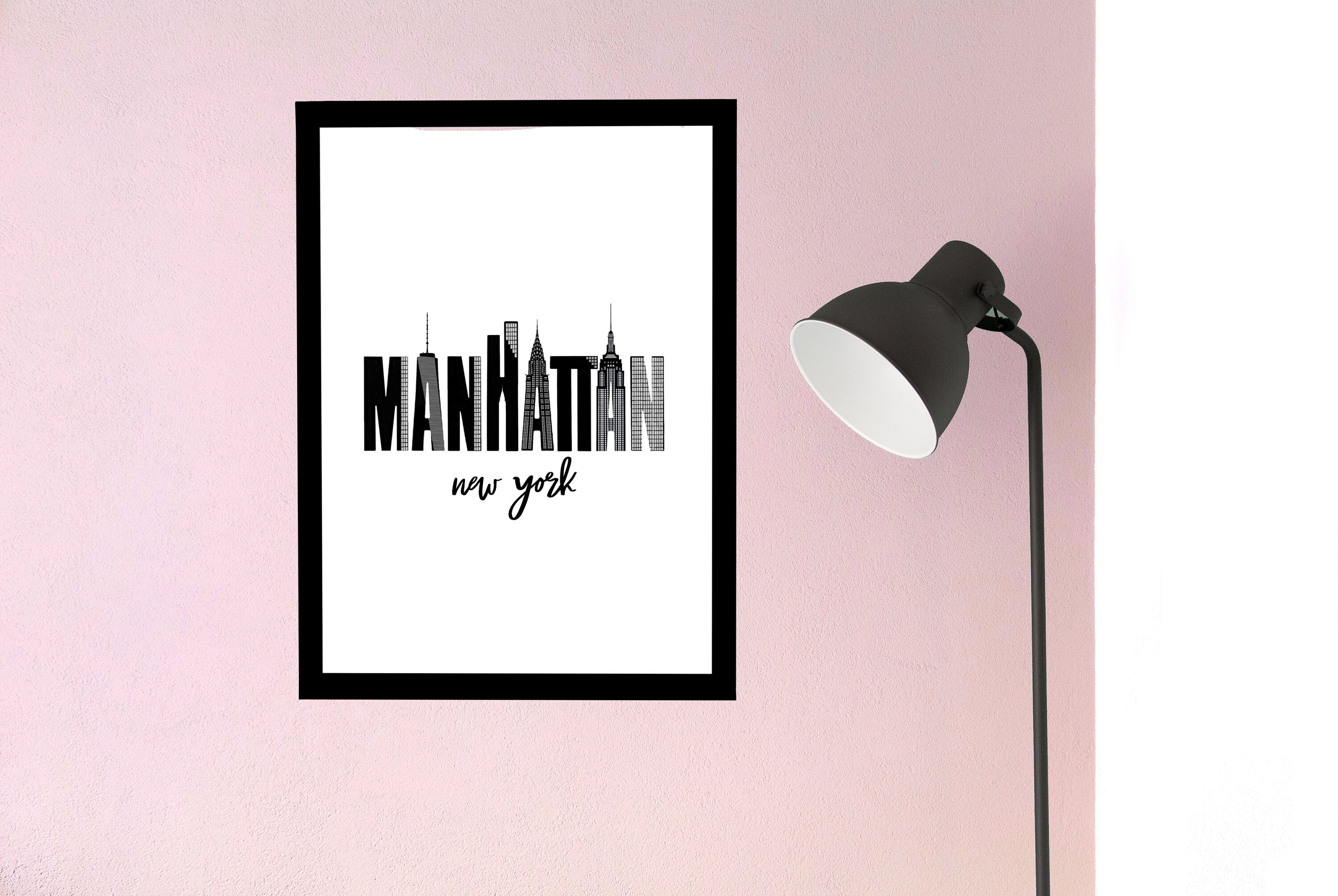 Manhattan New York Typography Digital Print - Etsy
