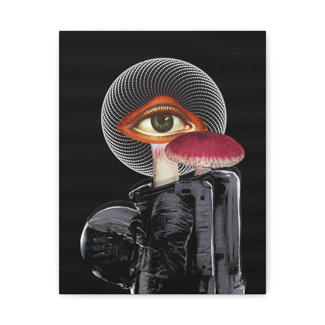 Cosmic Vision: Surreal Astronaut Mushroom Eye Art Print - Etsy