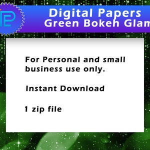 Green Glitter Bokeh Digital Paper // Glam // Digital Background ...
