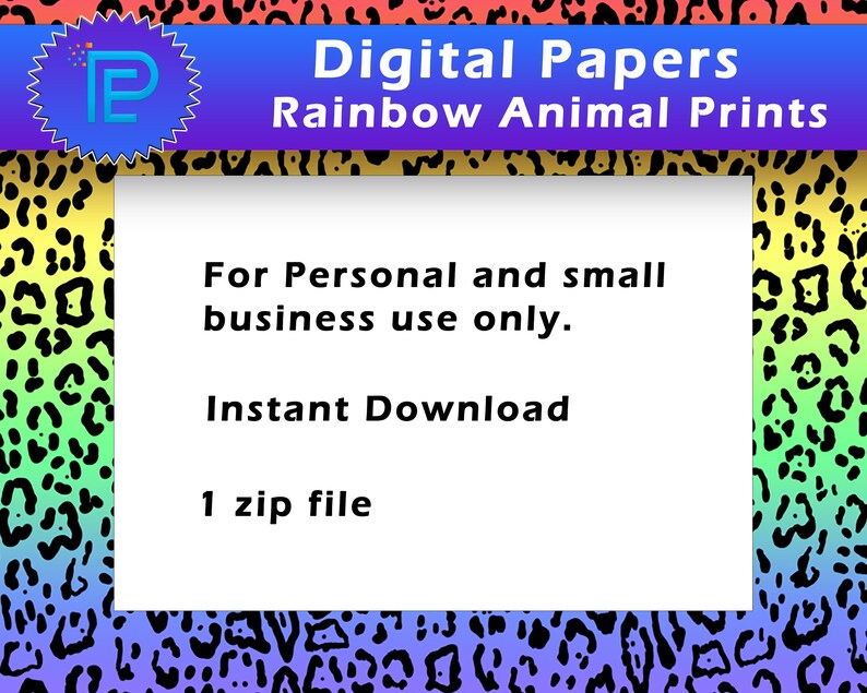 Rainbow Animal Print Digital Paper // Digital Paper // Digital ...