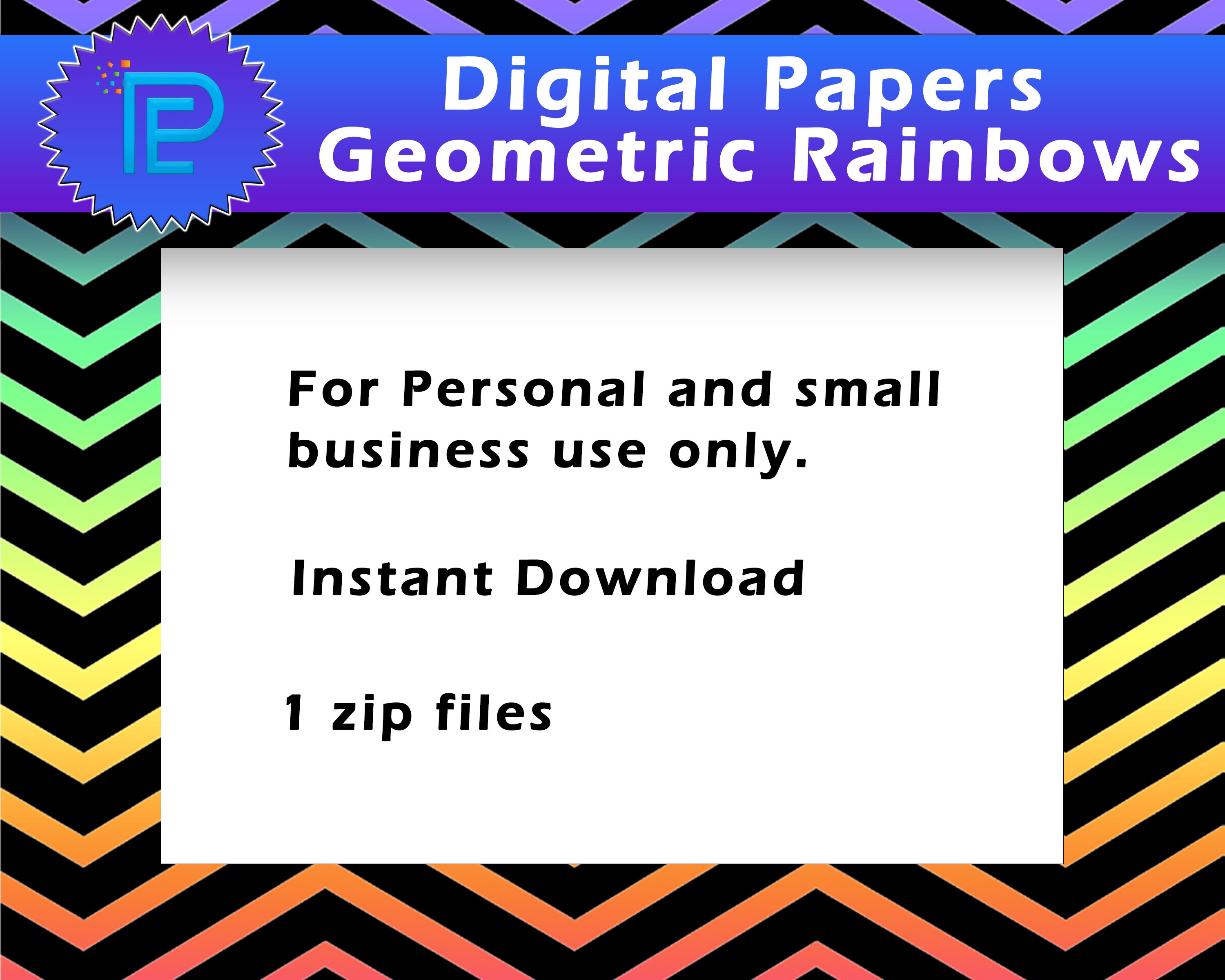 Rainbow Geometric Digital Paper // Digital Background // JPG | Etsy