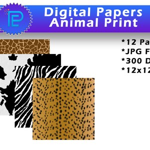 Animal Print Digital Paper // Digital Background // Animal Print // JPG ...
