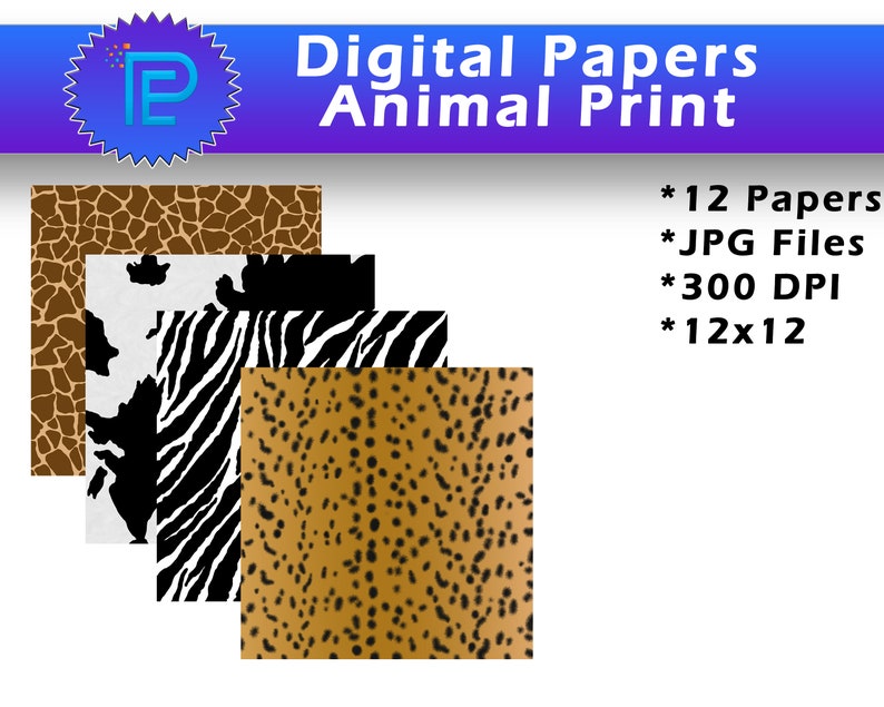 Animal Print Digital Paper // Digital Background // Animal Print // JPG ...