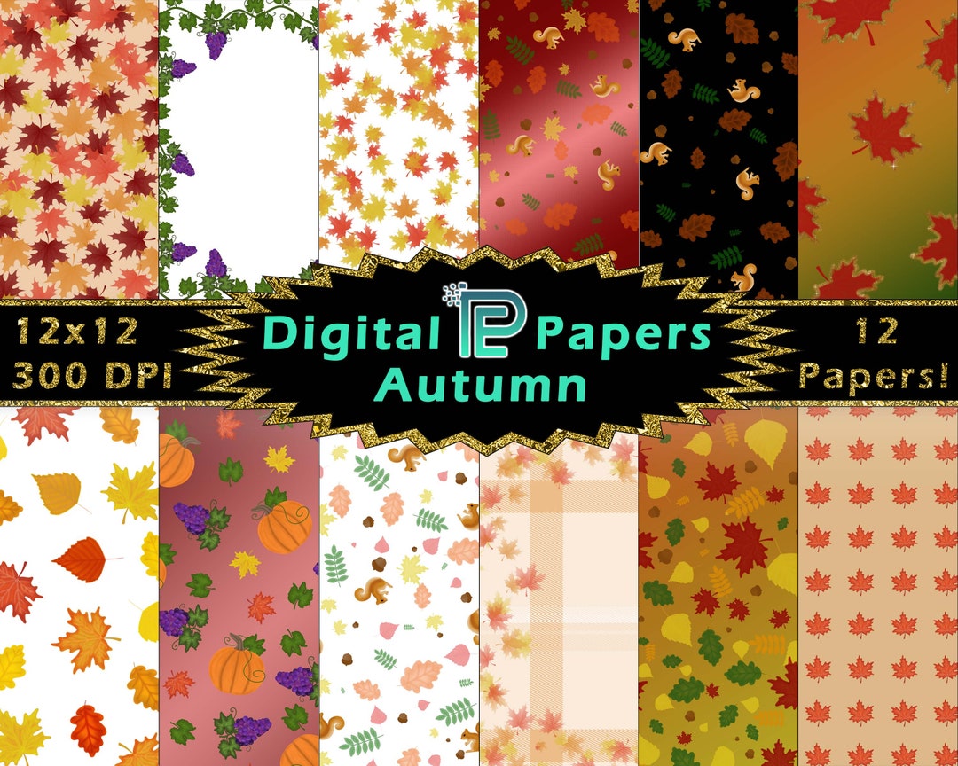 Fall Digital Paper // Autumn Digital Paper // Digital Paper Pack ...