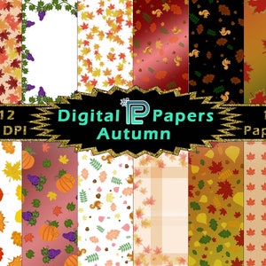 Fall Digital Paper // Autumn Digital Paper // Digital Paper Pack ...