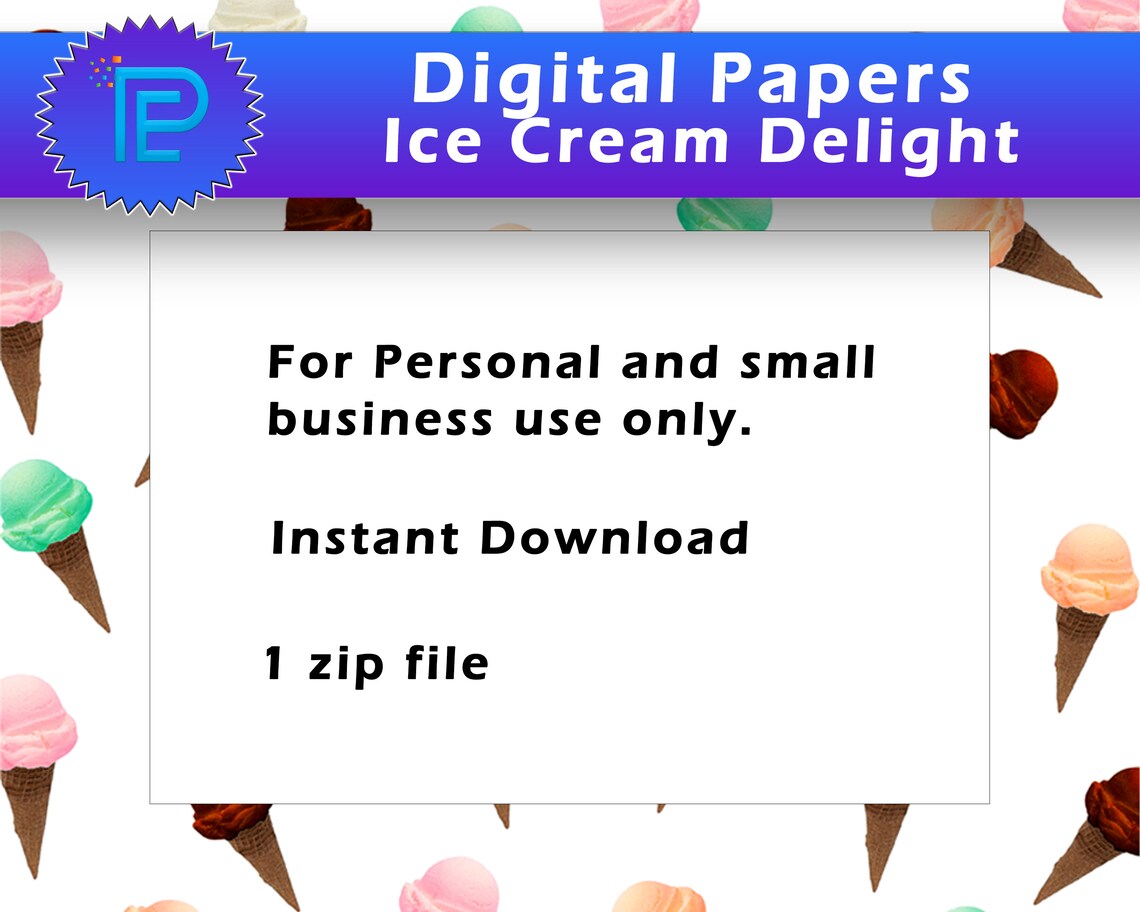 Ice Cream Digital Paper // Digital Papers // Digital Background ...