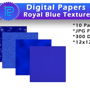 Royal Blue Texture Digital Paper Pack // Clipart // Instant Download ...