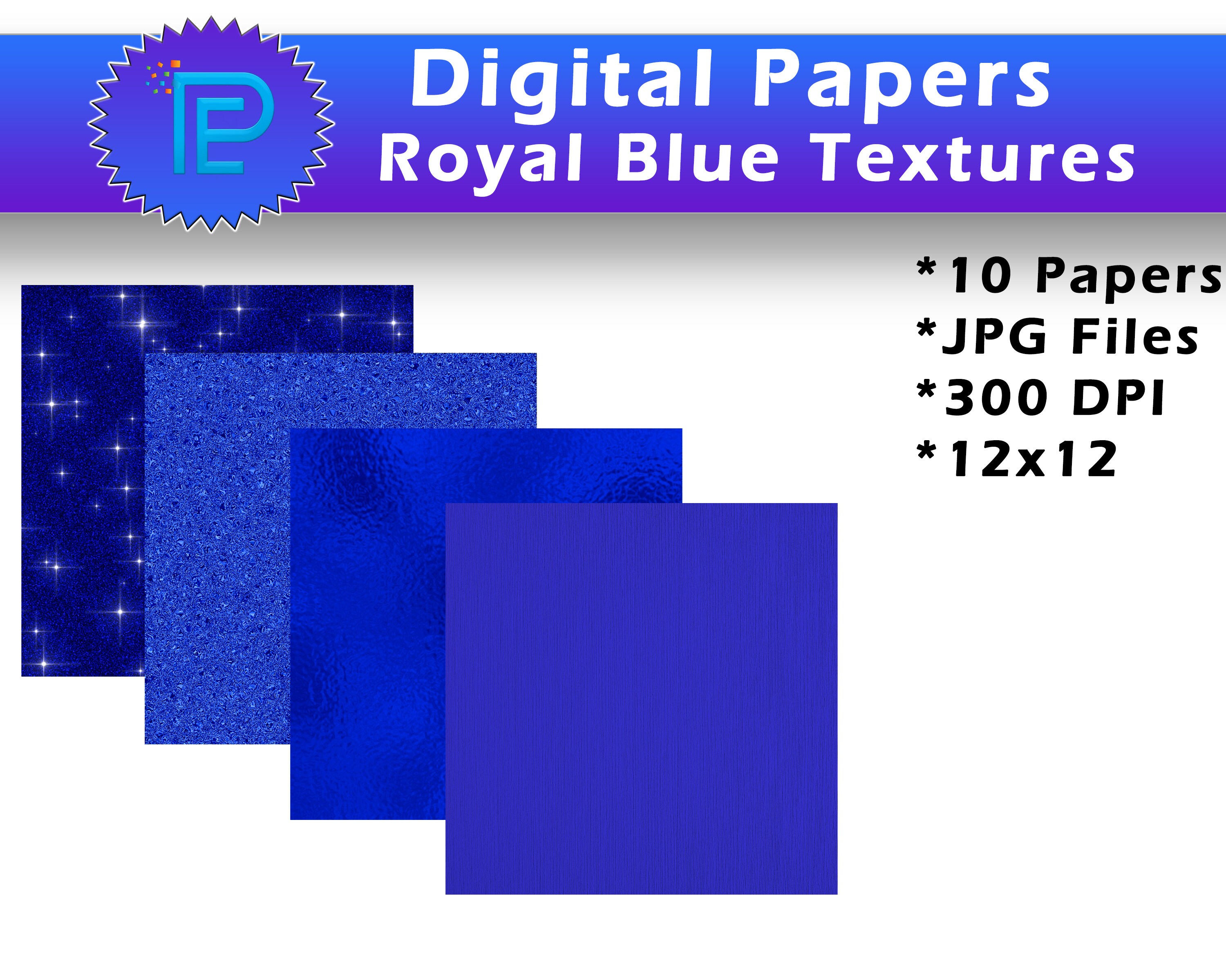 Royal Blue Texture Digital Paper Pack // Clipart // Instant Download ...