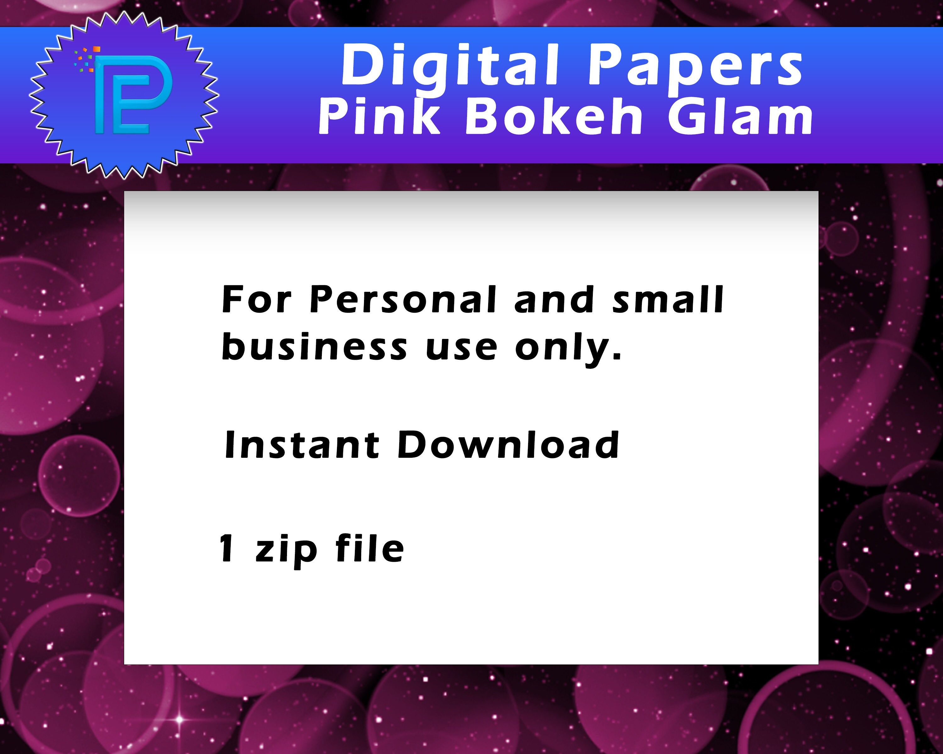 Pink Glitter Bokeh Digital Paper // Glam // Digital Background ...