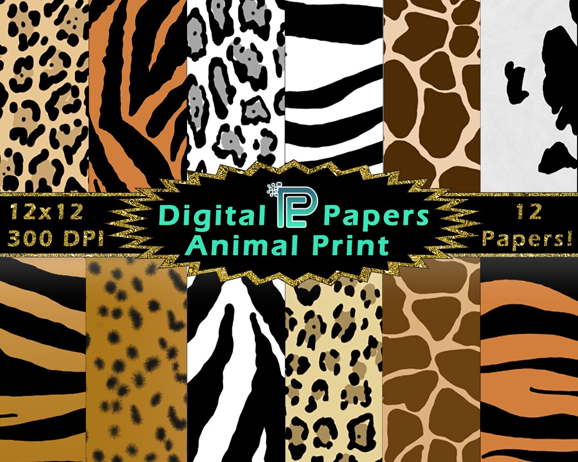Animal Print Digital Paper // Digital Background // Animal Print // JPG ...