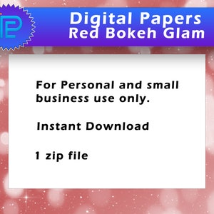Red Glitter Bokeh Digital Paper // Glam // Digital Background ...