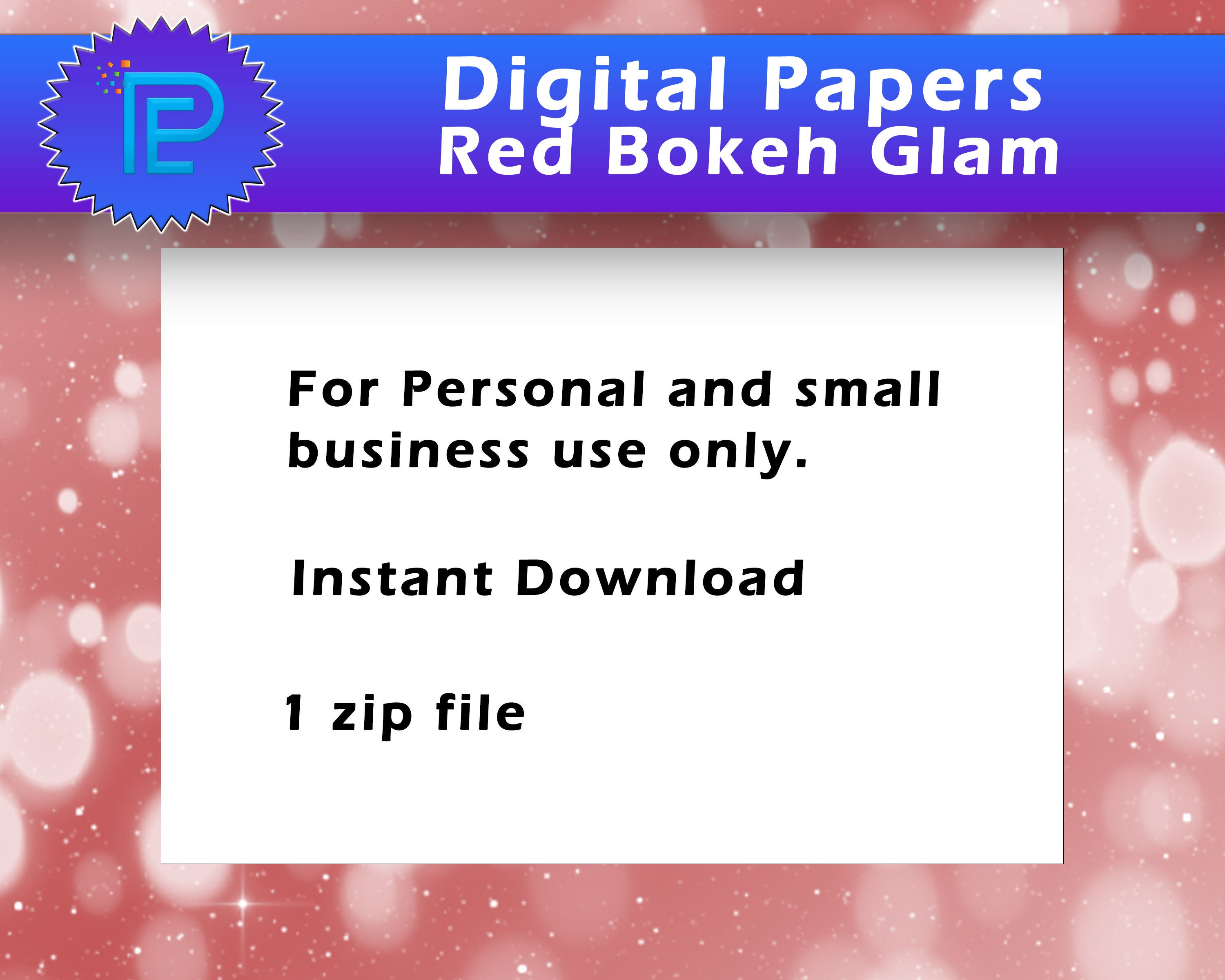 Red Glitter Bokeh Digital Paper // Glam // Digital Background ...