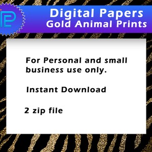 Gold Animal Print Digital Paper // Gold Animal Print // Digital Papers ...