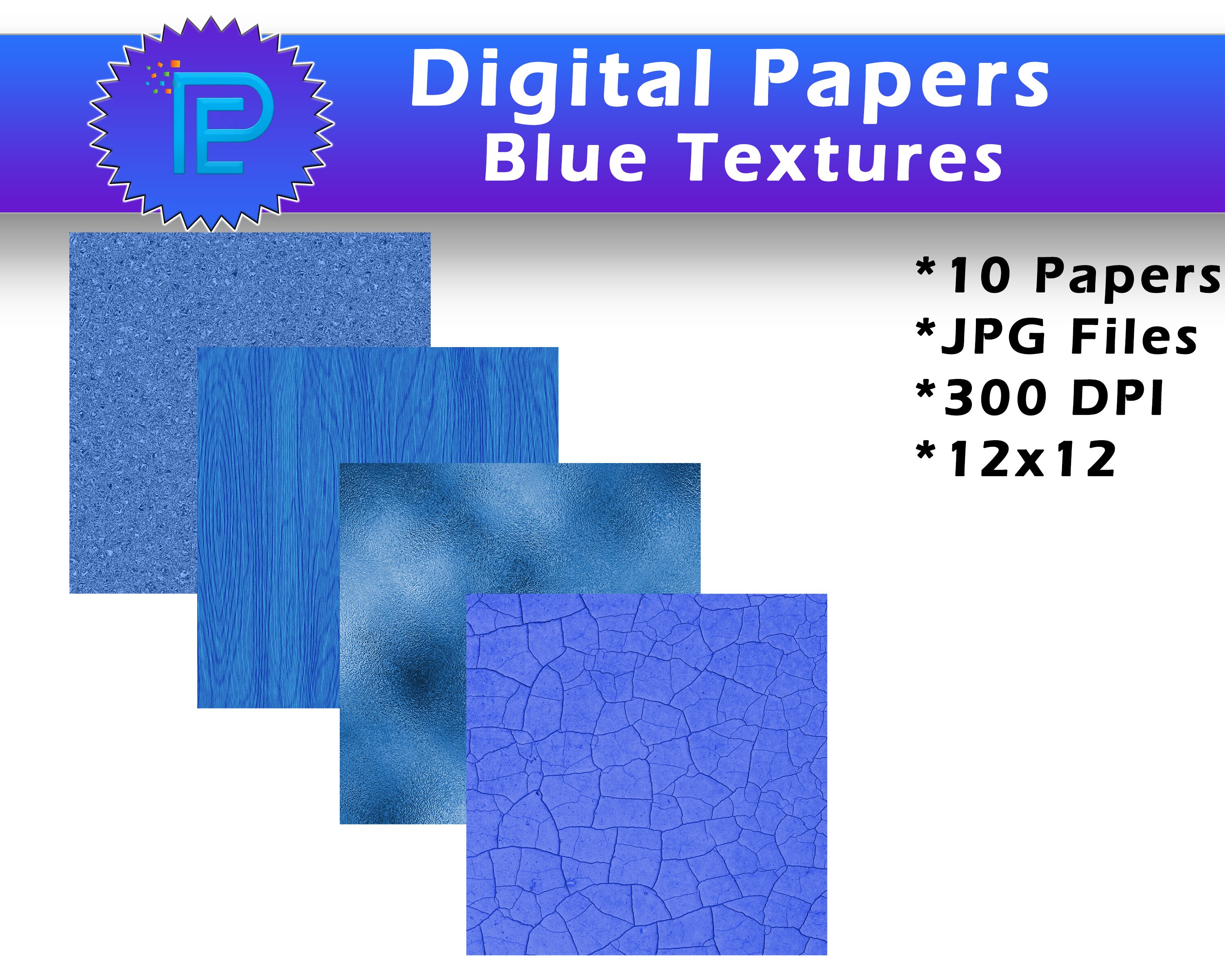 Blue Texture Digital Paper Pack // Clipart // Instant Download - Etsy