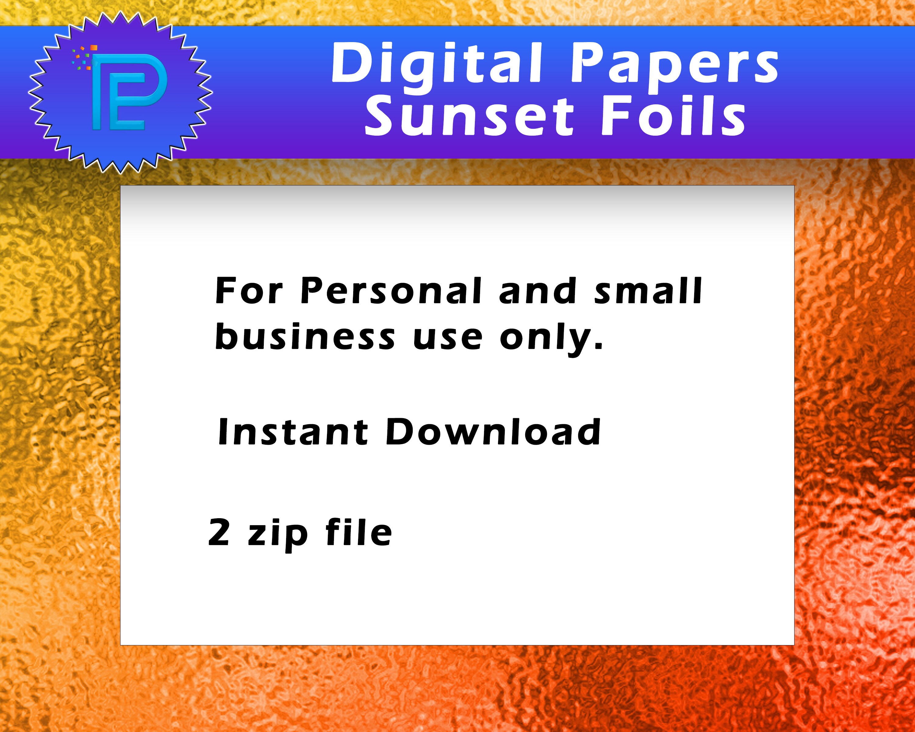 Sunset Foil Digital Paper // Digital // Paper Background // Texture ...