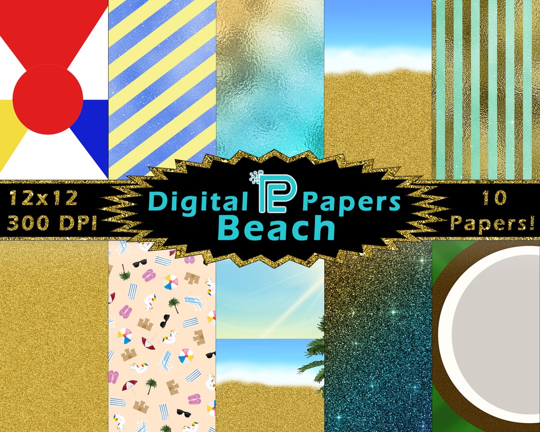 Beach Digital Paper // Tropical Digital Paper // Beach Digital ...