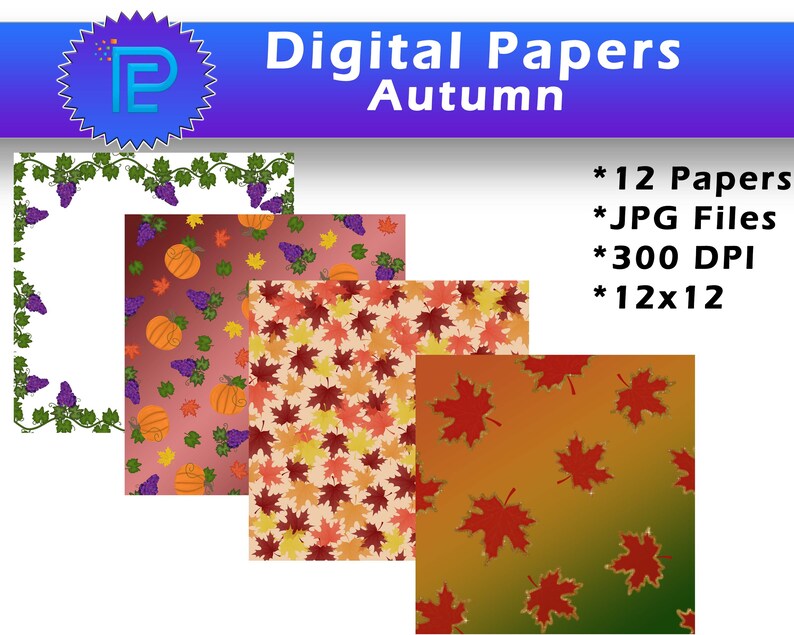 Fall Digital Paper // Autumn Digital Paper // Digital Paper Pack ...