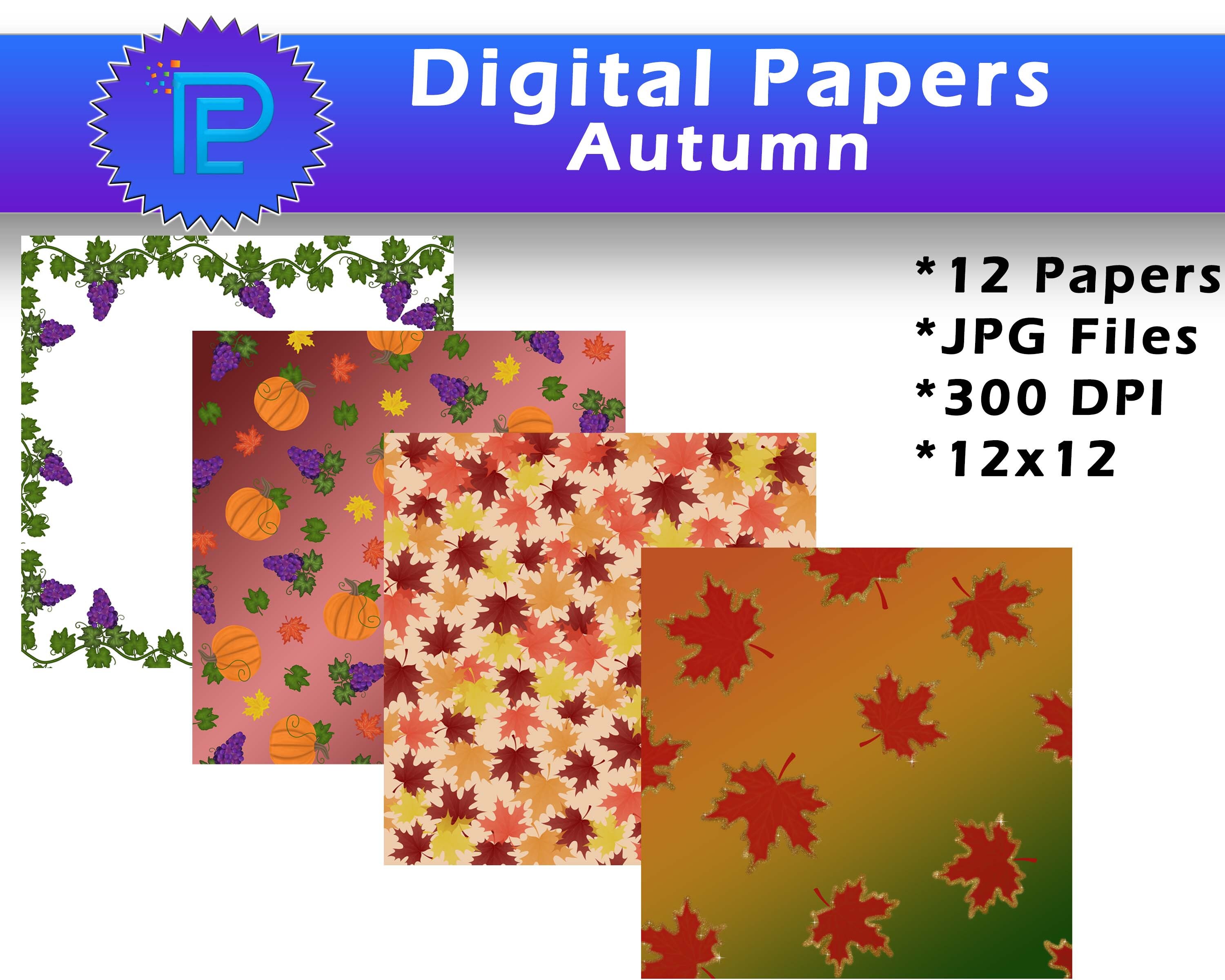 Fall Digital Paper // Autumn Digital Paper // Digital Paper Pack ...