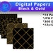 Black and Gold Digital Paper // Gold Glitter // Digital Background ...
