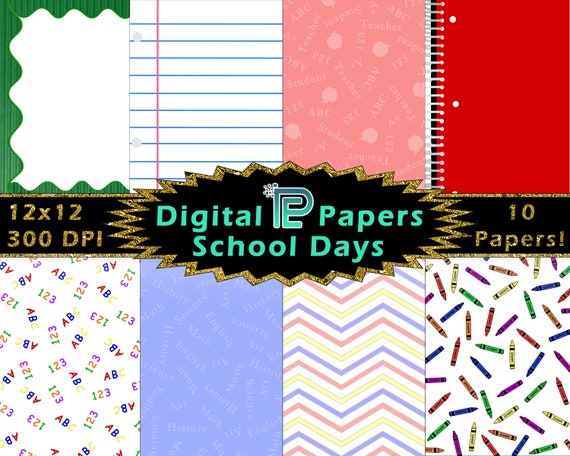 School Digital Paper // Education // Teacher // Student // - Etsy