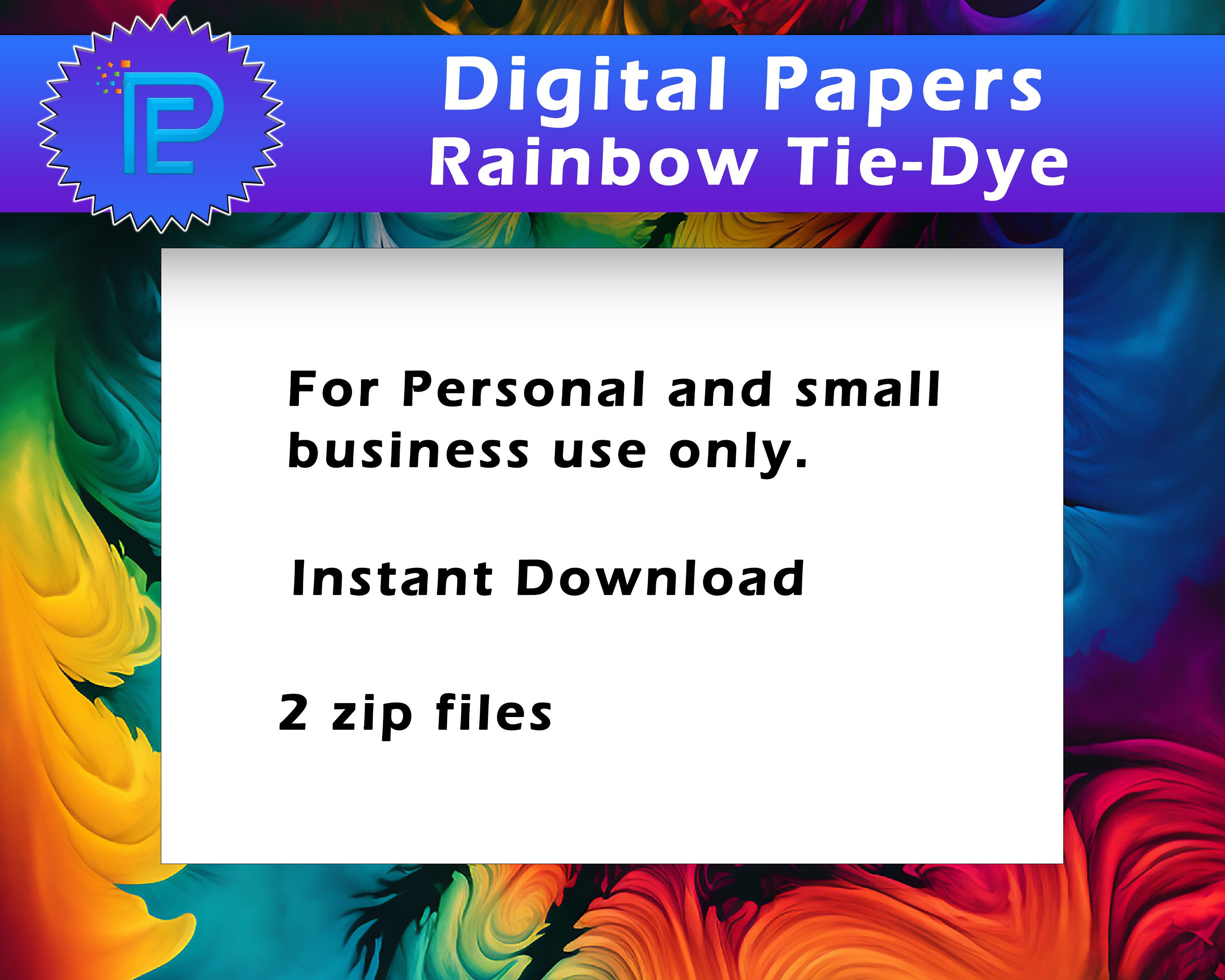 Rainbow Tie Dye Digital Paper // Digital Paper Pack // Digital ...