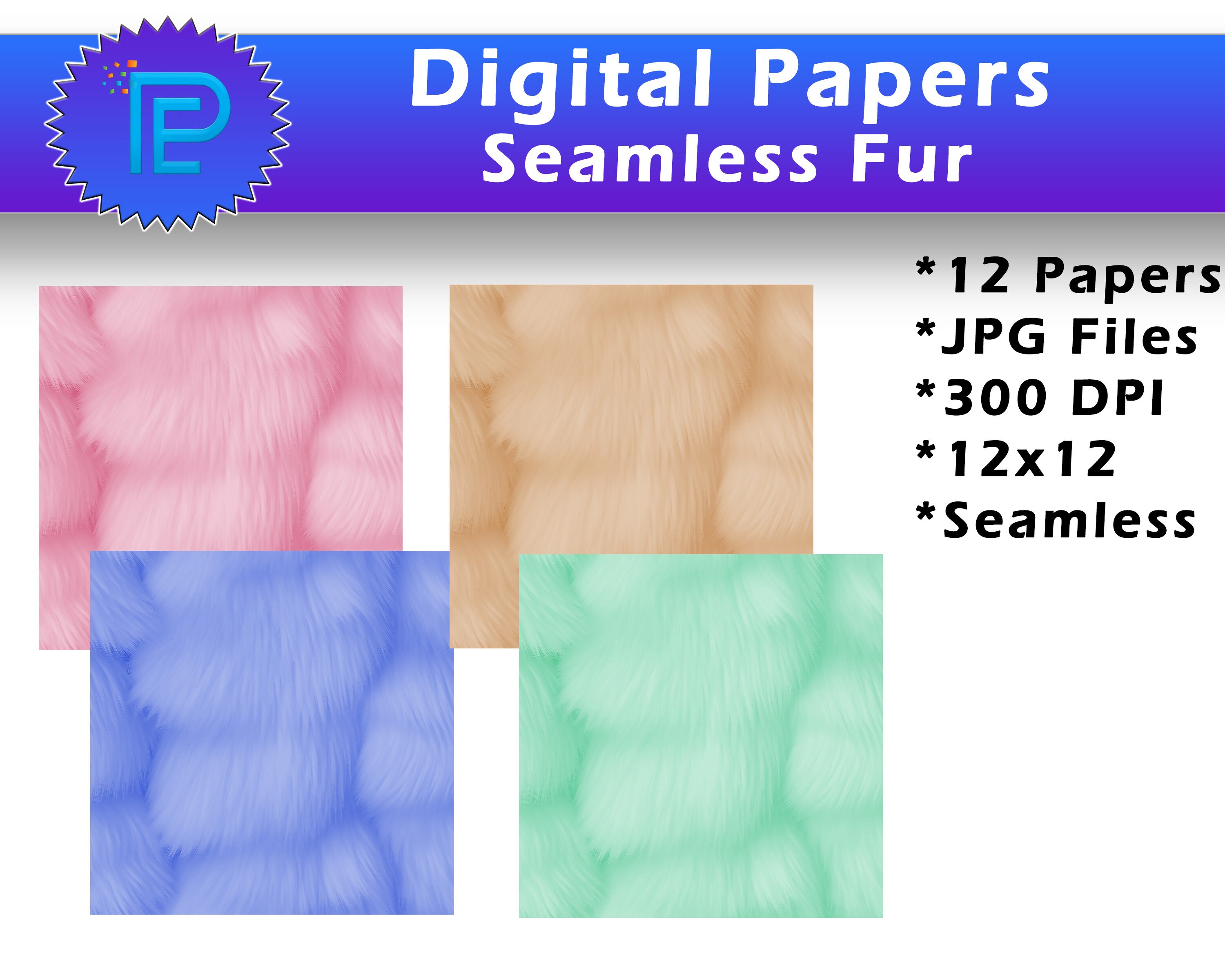 Seamless Fur Digital Paper // Digital Paper Pack // Seamless - Etsy