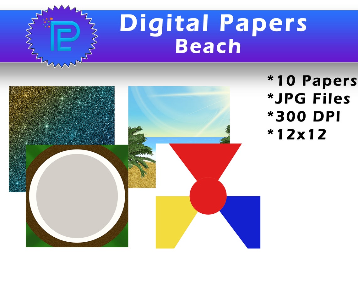 Beach Digital Paper // Tropical Digital Paper // Beach Digital ...