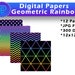 Rainbow Geometric Digital Paper // Digital Background // JPG // JPEG ...