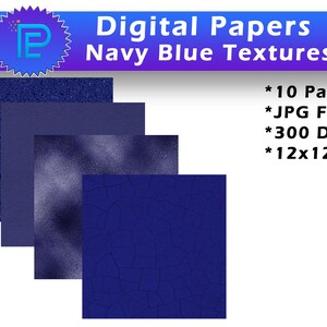 Navy Blue Texture Digital Paper Pack // Clipart // Instant Download ...