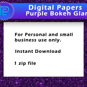 Purple Glitter Bokeh Digital Paper // Glam // Digital Background ...
