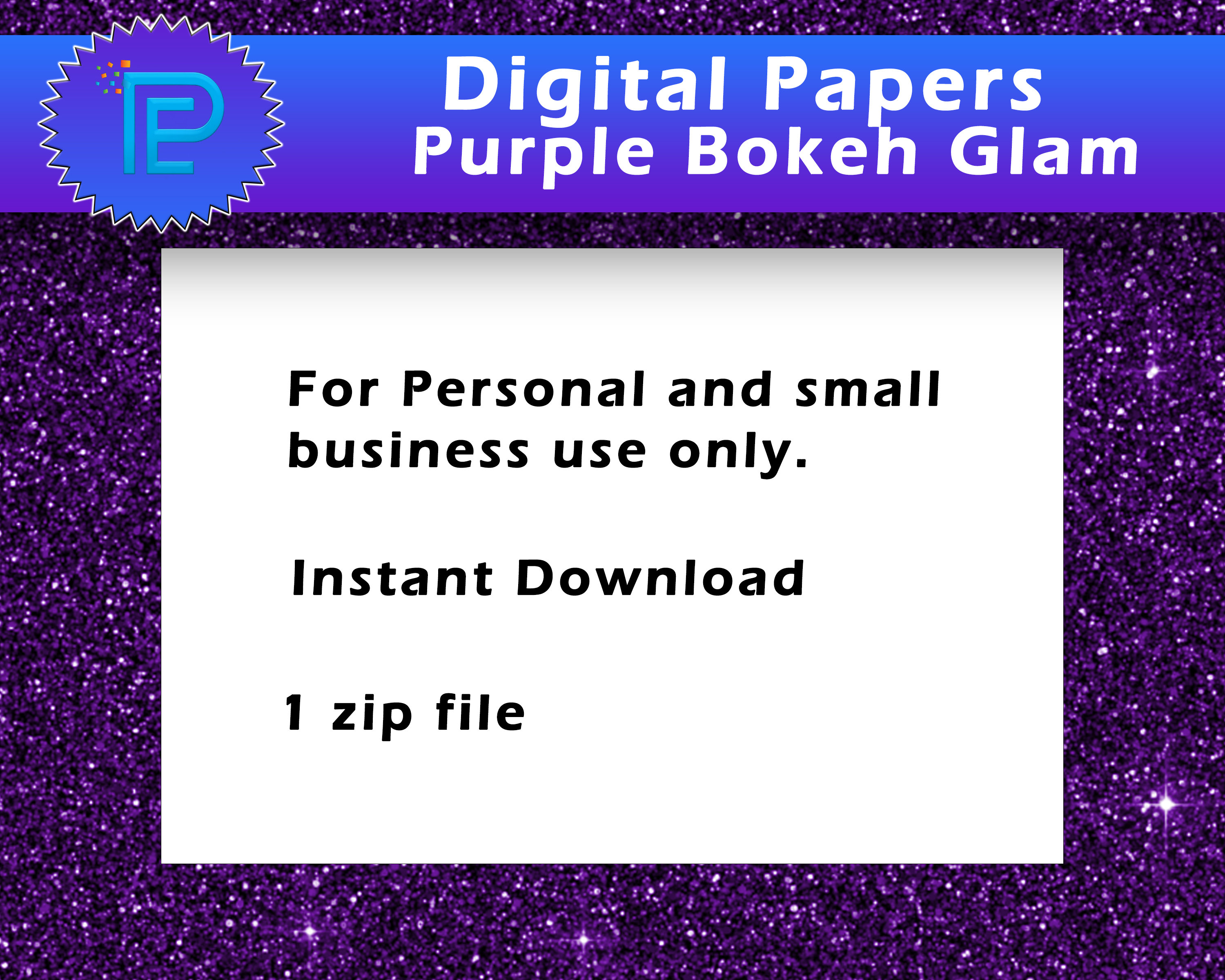 Purple Glitter Bokeh Digital Paper // Glam // Digital Background ...
