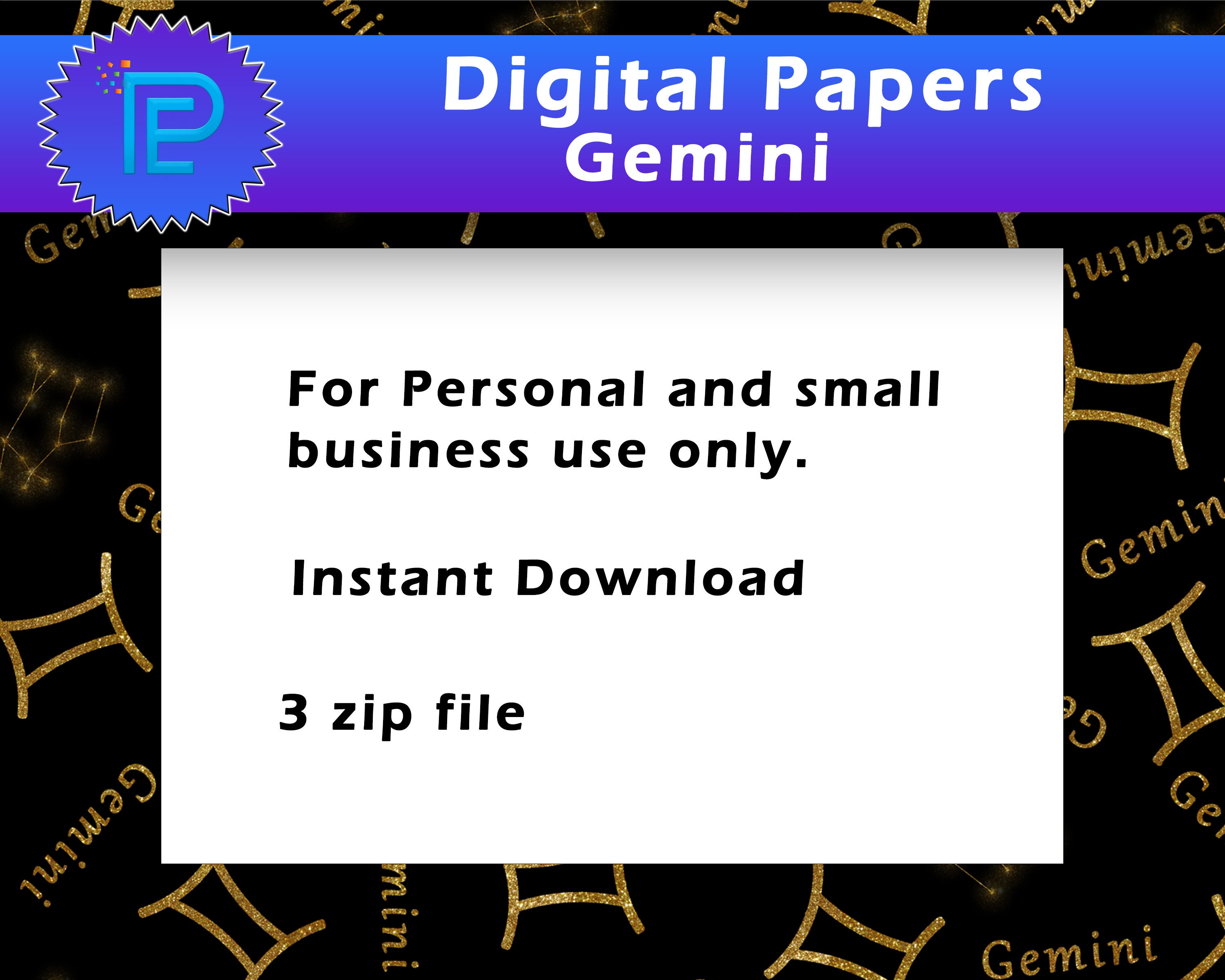 Gemini Digital Paper // Gemini Zodiac // Gemini Clipart // Astrology - Etsy