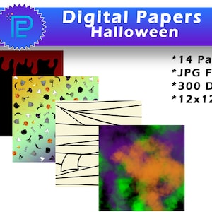 Halloween Digital Paper // Halloween Background // Halloween Clipart ...