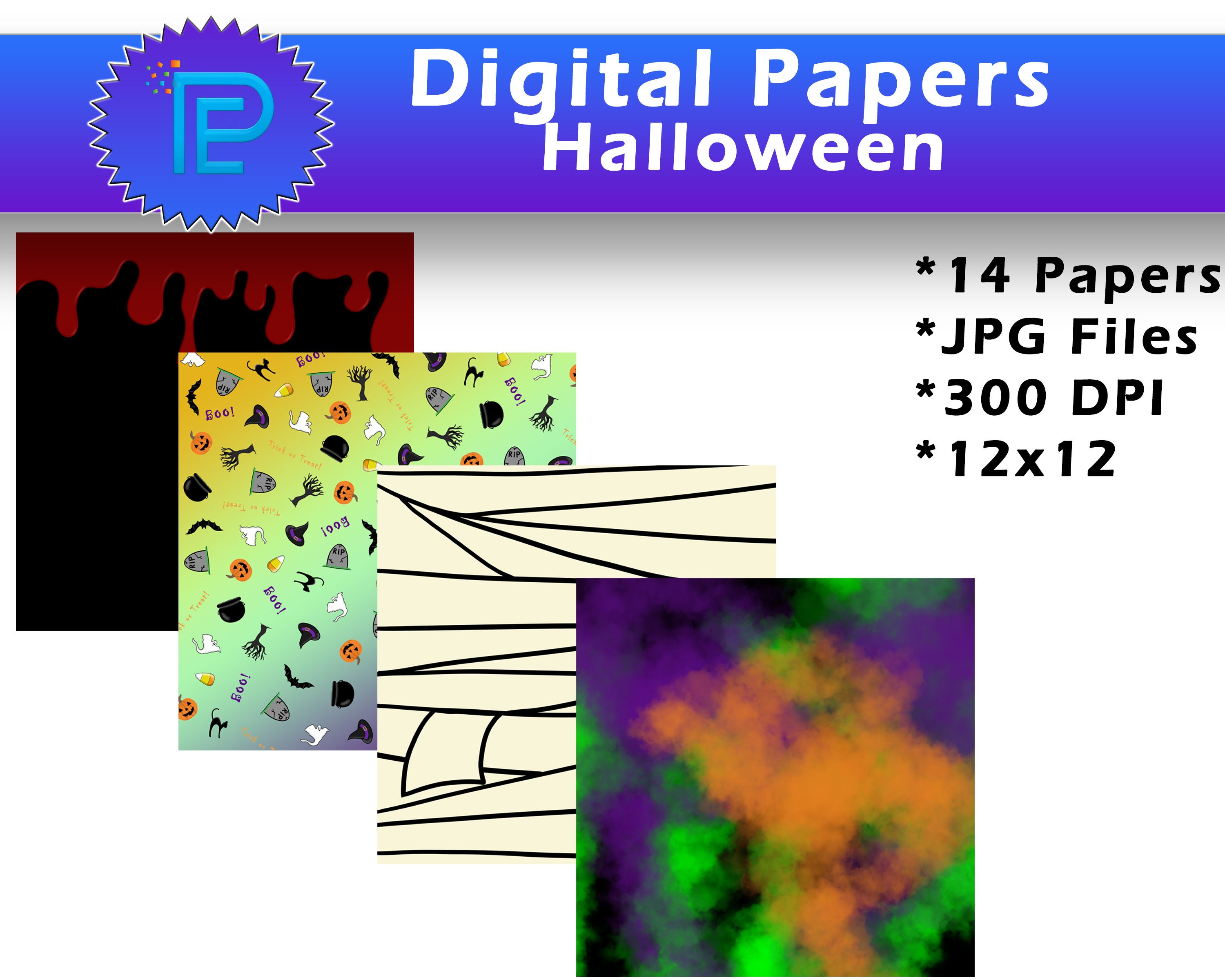 Halloween Digital Paper // Halloween Background // Halloween Clipart ...