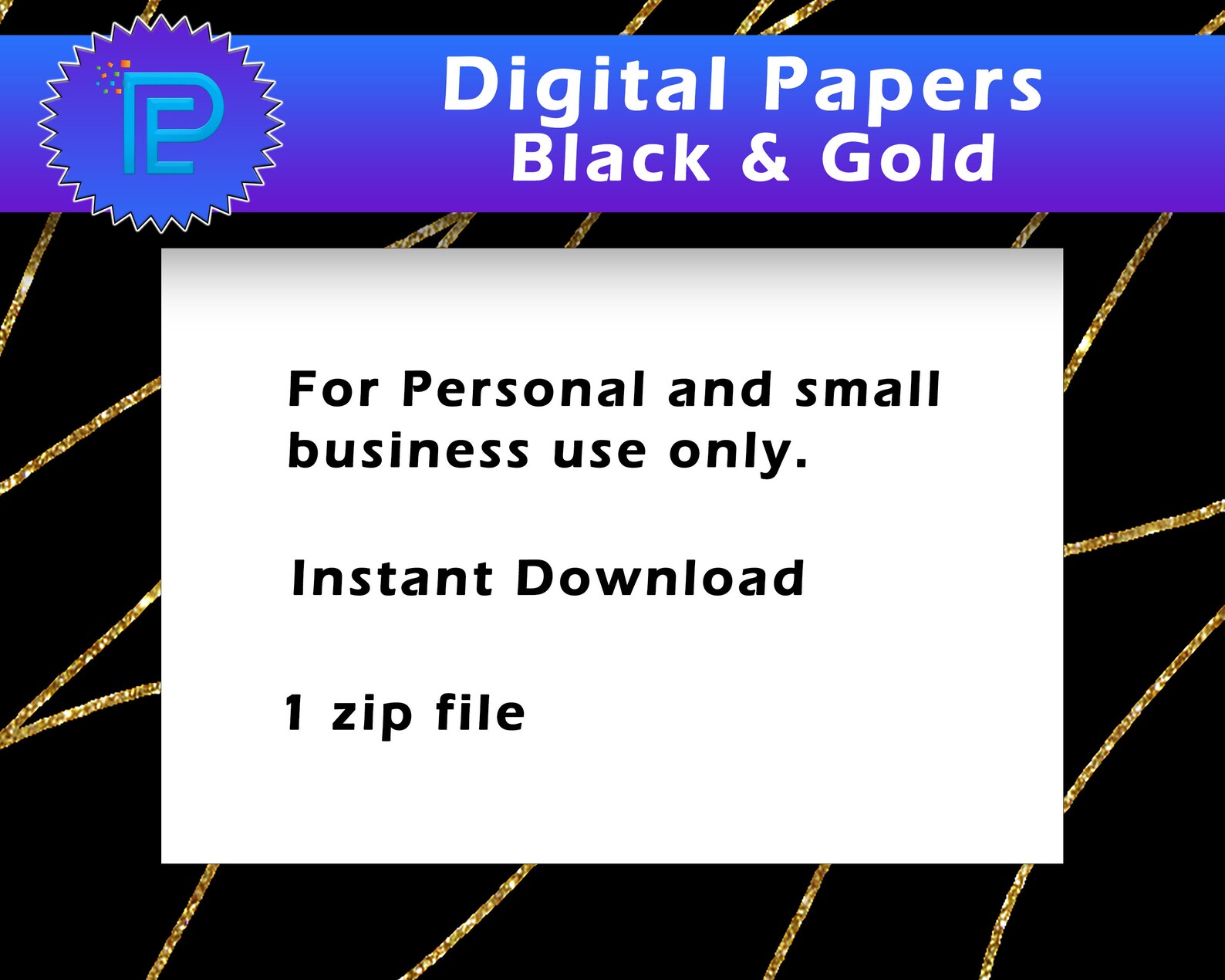Black and Gold Digital Paper // Gold Glitter // Digital Background ...