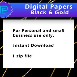 Black and Gold Digital Paper // Gold Glitter // Digital Background ...