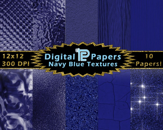 Navy Blue Texture Digital Paper Pack // Clipart // Instant | Etsy