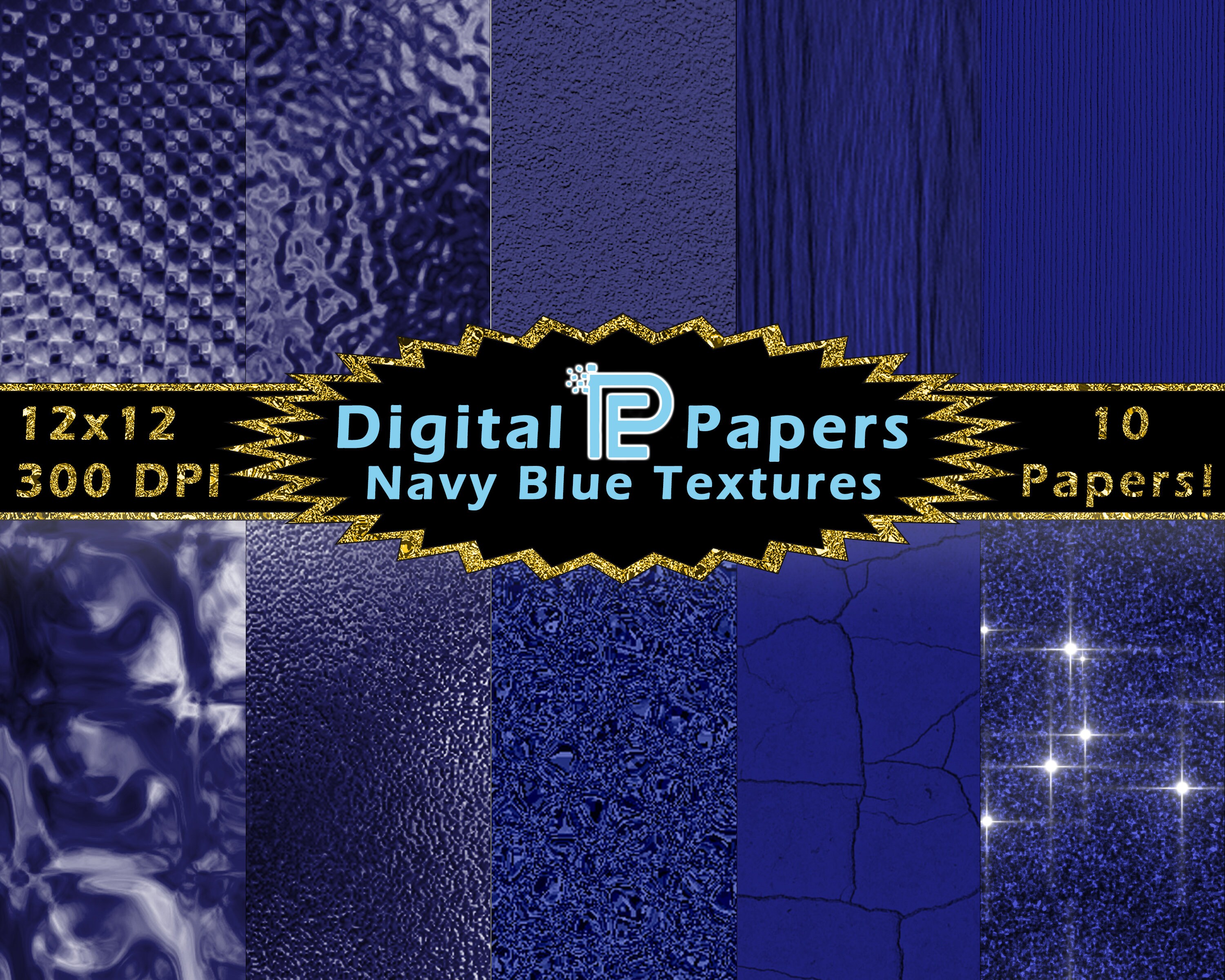 Navy Blue Texture Digital Paper Pack // Clipart // Instant Download ...