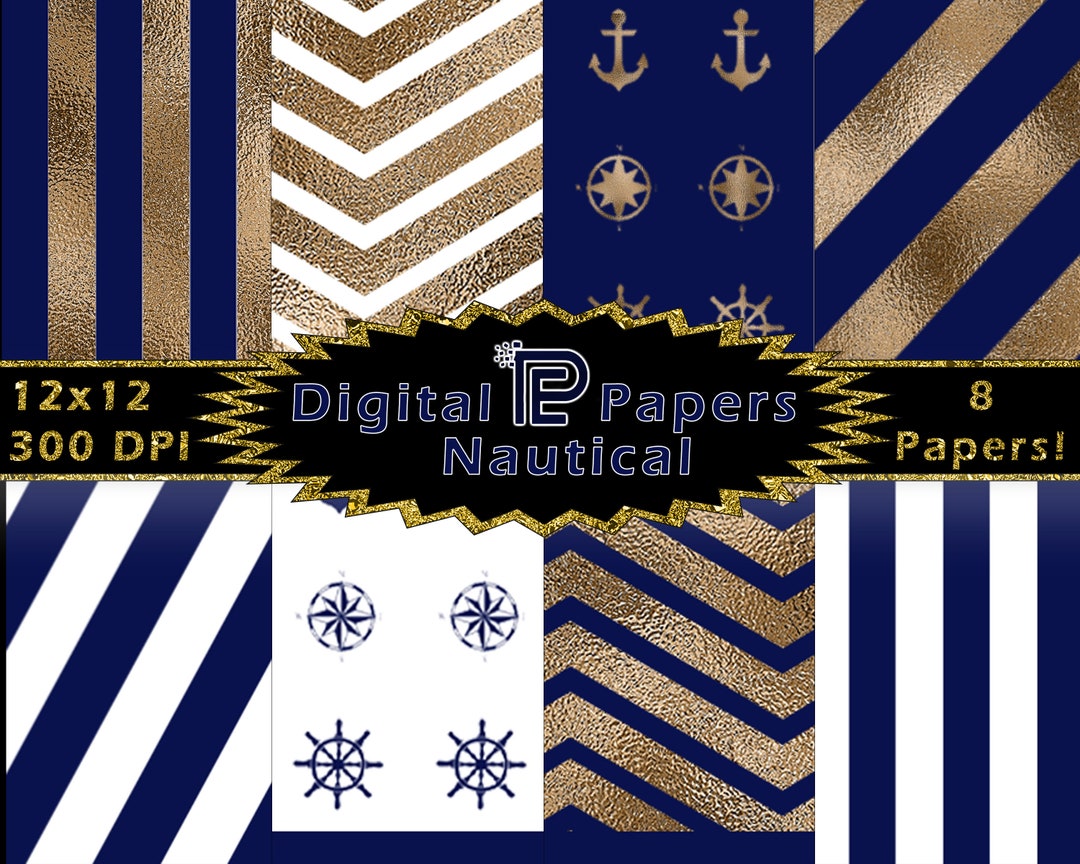 Nautical Digital Paper // Digital Paper // Digital Background ...