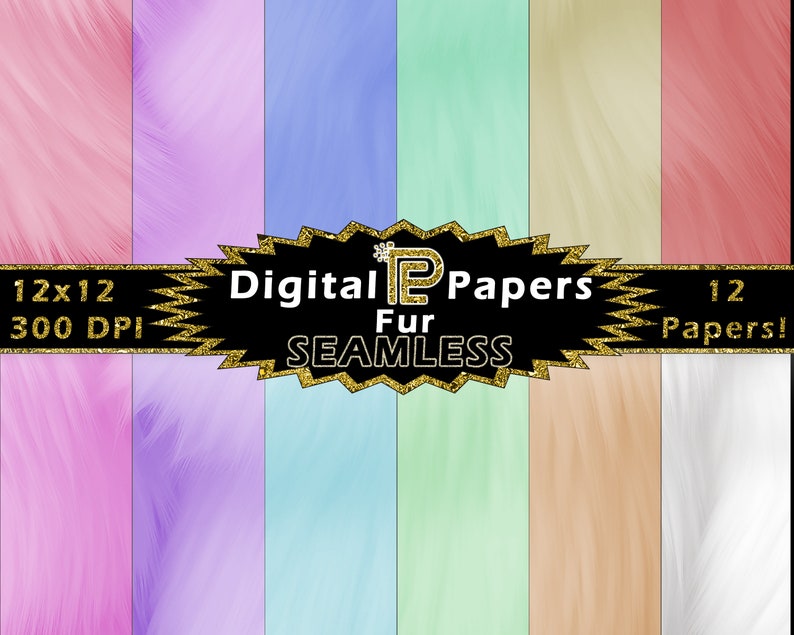 Seamless Fur Digital Paper // Digital Paper Pack // Seamless Digital ...