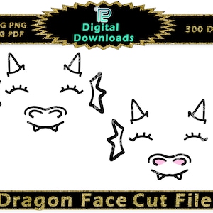 Dragon Face SVG // Dragon Face Clipart // Cute Dragon Face // - Etsy
