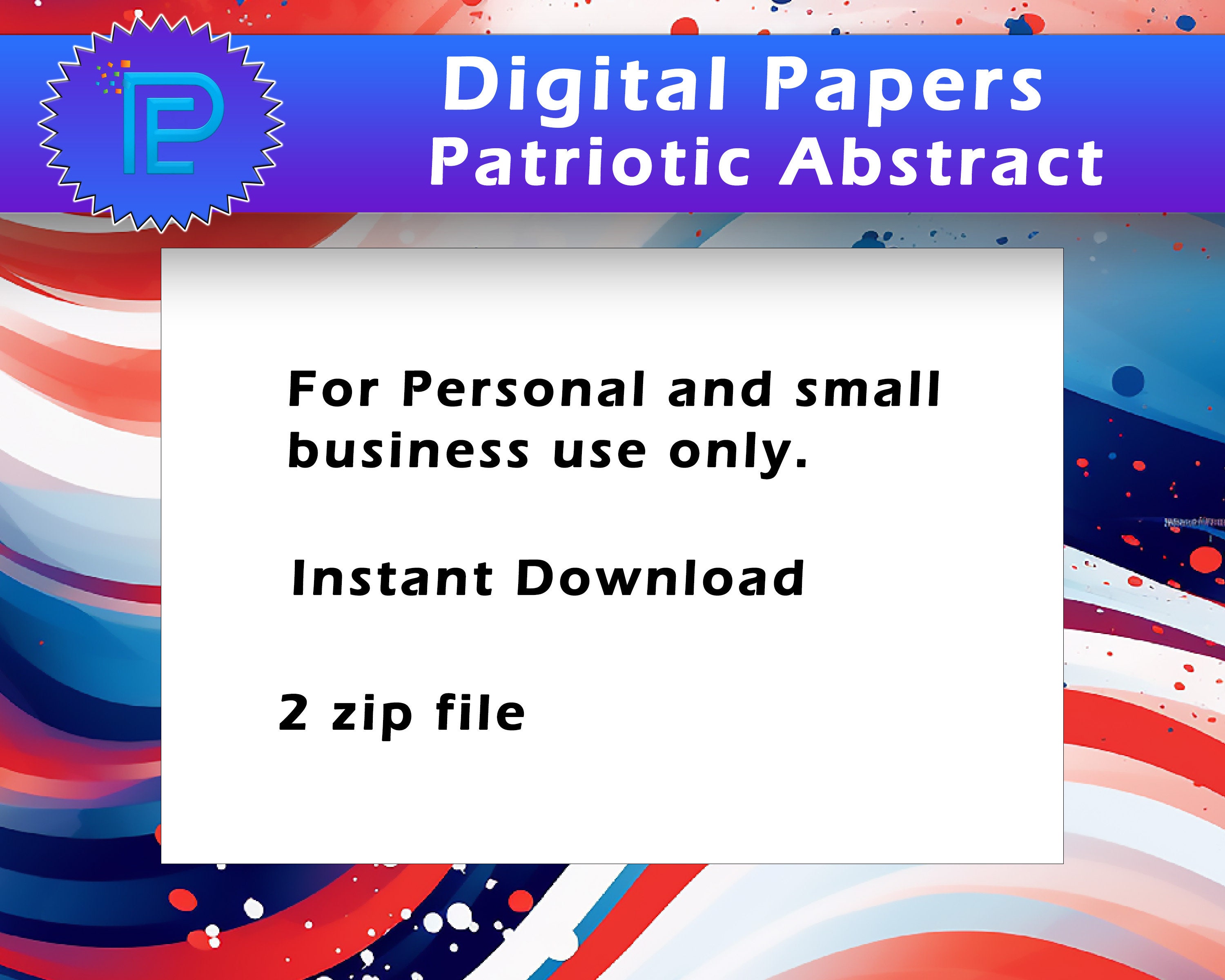 Patriotic Abstract Digital Paper Pack // Digital Papers // Americana ...