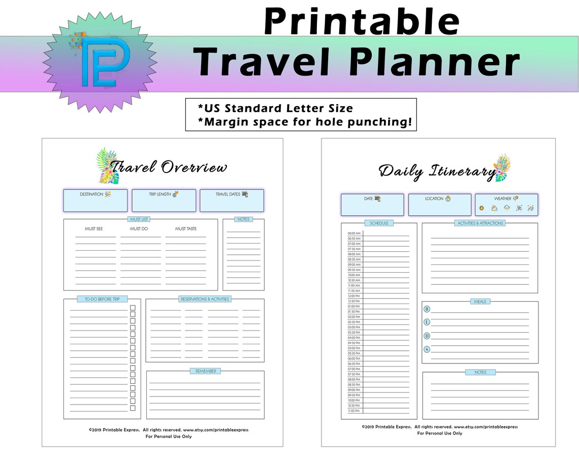 Printable Travel Planner // Trip Planner // Editable Instant Download ...